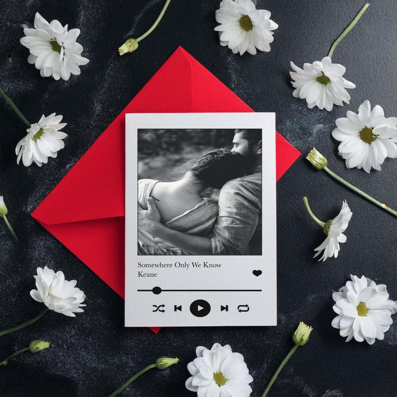 Personalized Music Greeting Card, Custom Photo Song Card, Personalized ...