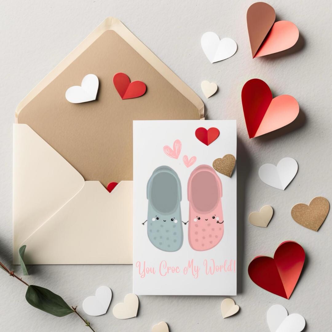 You Croc My World Greeting Card | Cute Punny Love Card | Valentine’s ...