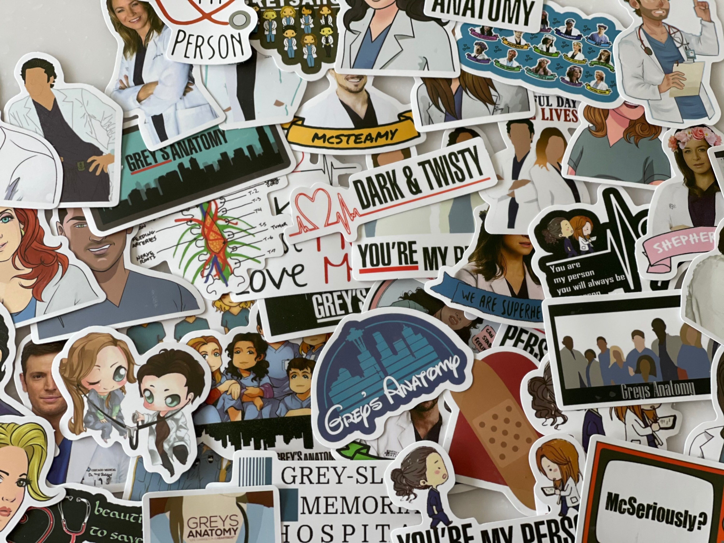 Greys Anatomy Stickers/ Inspired/ Derek Shepard/ Meredith - Etsy