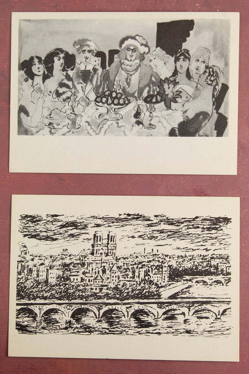 Vintage Full Set 13 Russian USSR Postcards 1975 Illustrations - Etsy