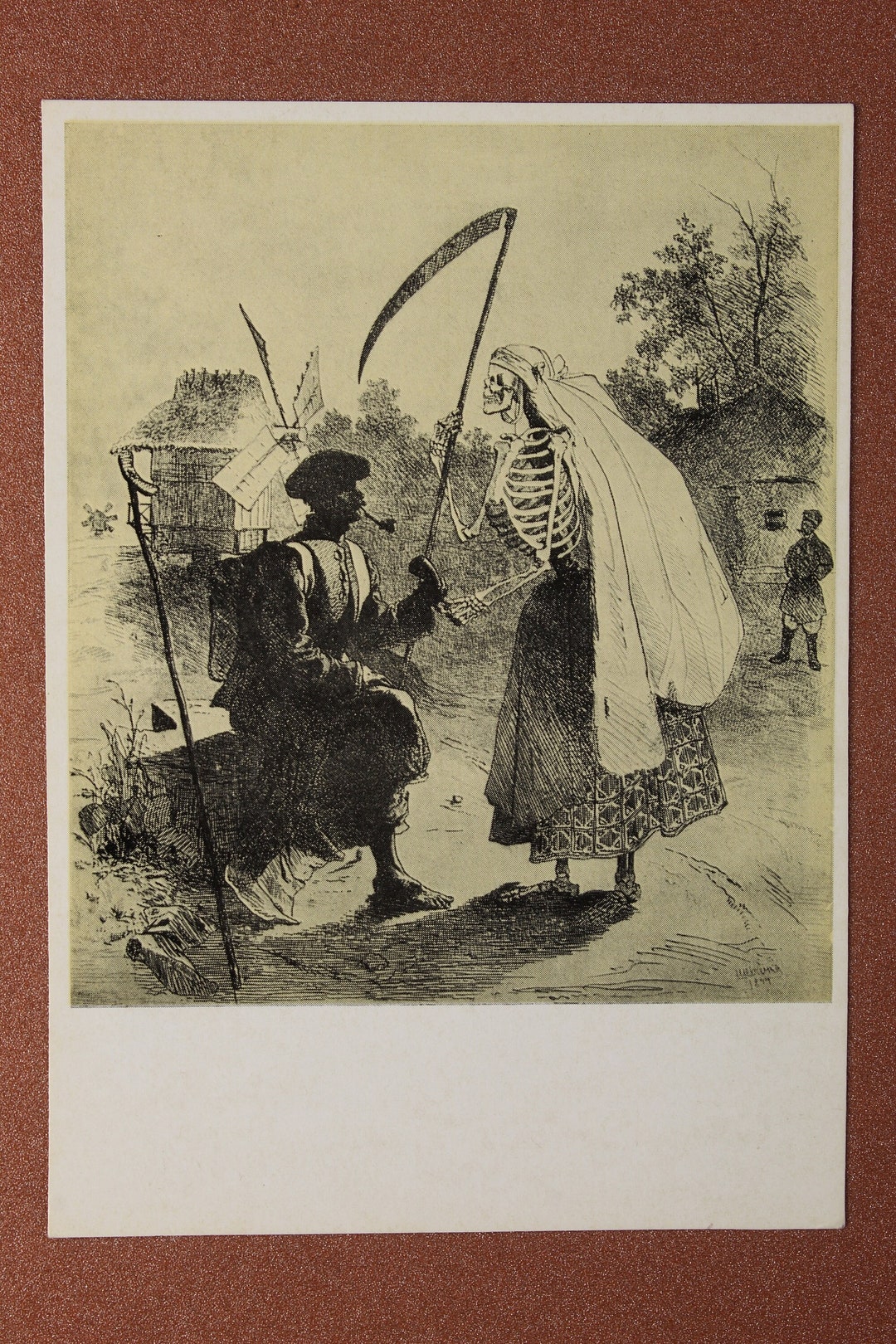 Grim Reaper Scytheman. Rare USSR Ukraine Unused Postcard 1972 - Etsy