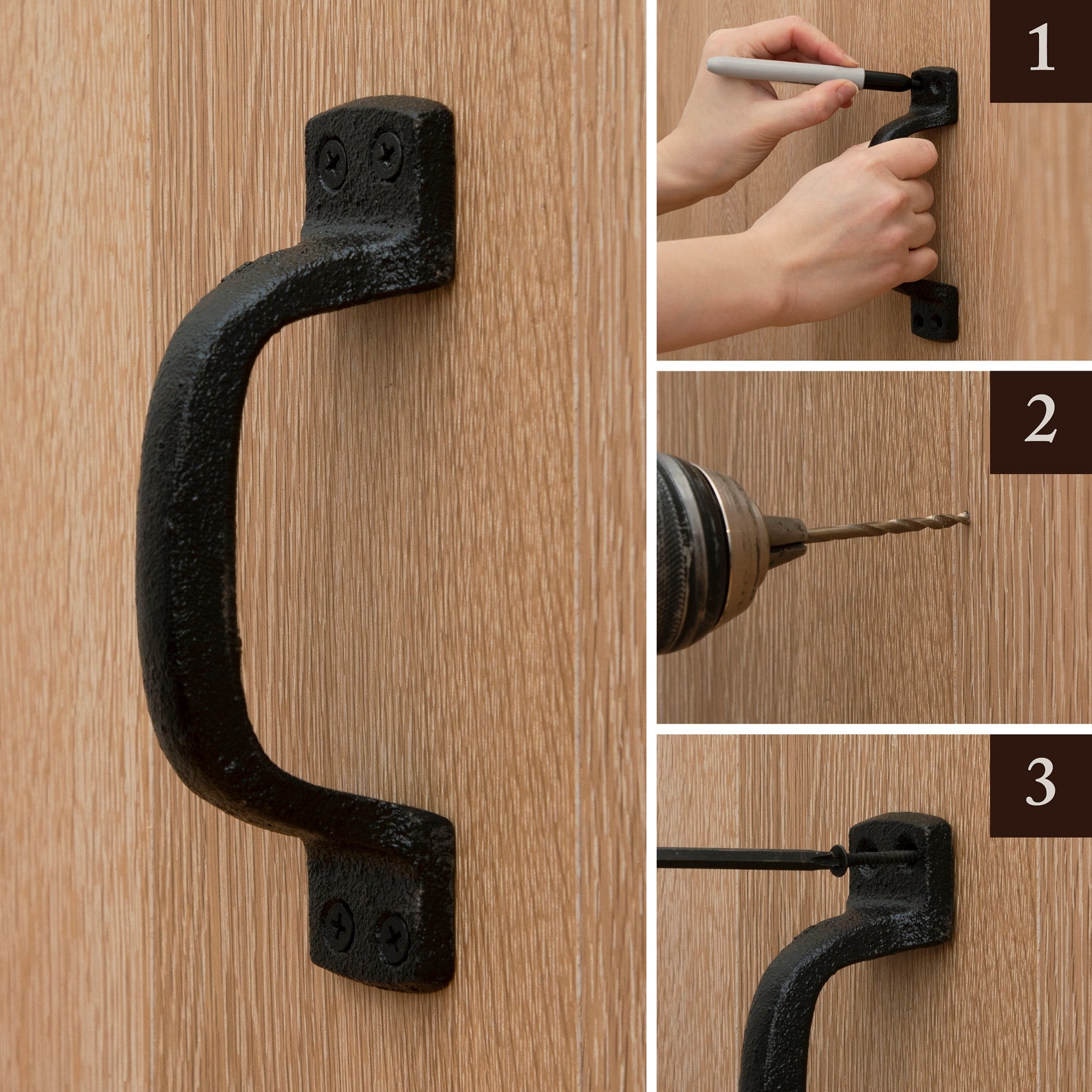 Rustic Gate Handles set of 2 Black Farmhouse Cast Iron - Etsy