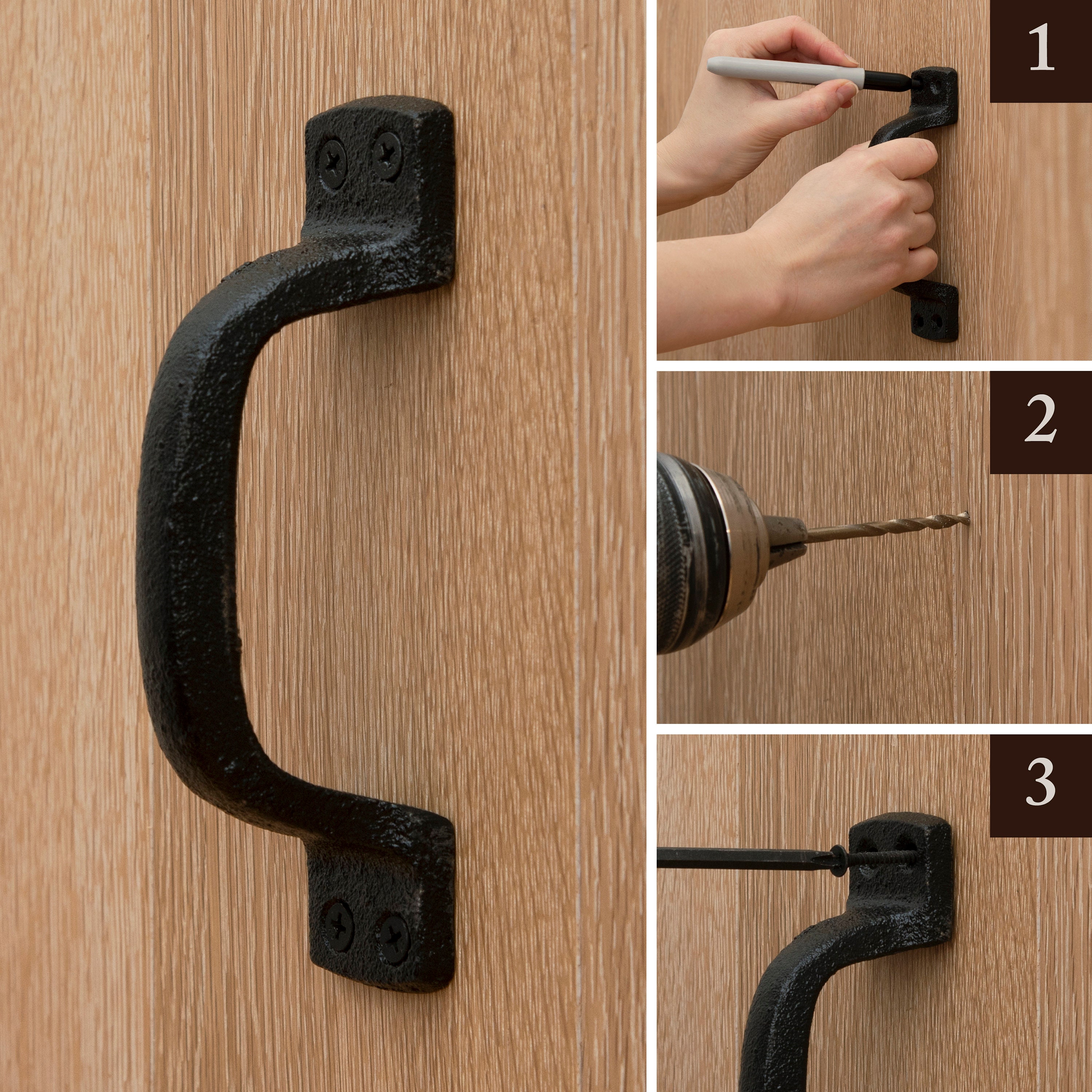 Rustic Gate Handles set of 2 Black Farmhouse Cast Iron - Etsy