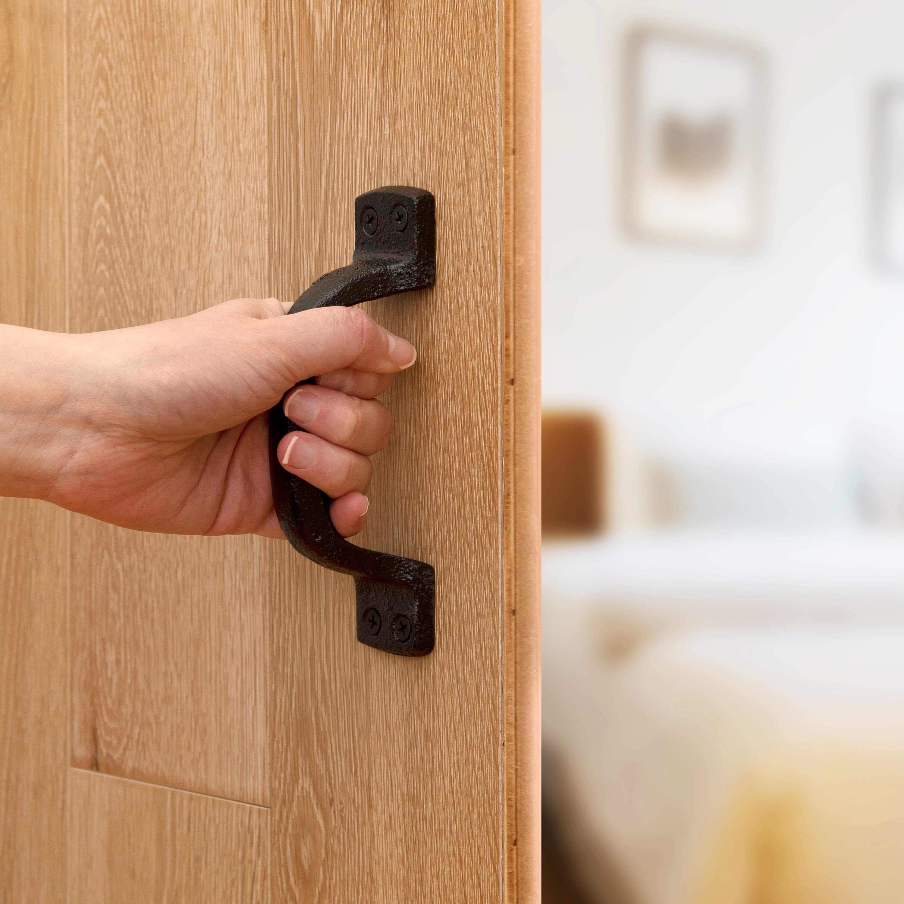 Rustic Gate Handles set of 4 Black Farmhouse Cast Iron | Etsy