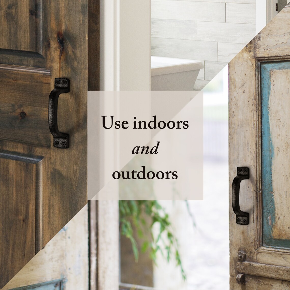 Rustic Gate Handles set of 2 Black Farmhouse Cast Iron - Etsy