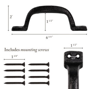 Rustic Gate Handles (set of 2) Black, Farmhouse, Cast Iron, Barn Door ...