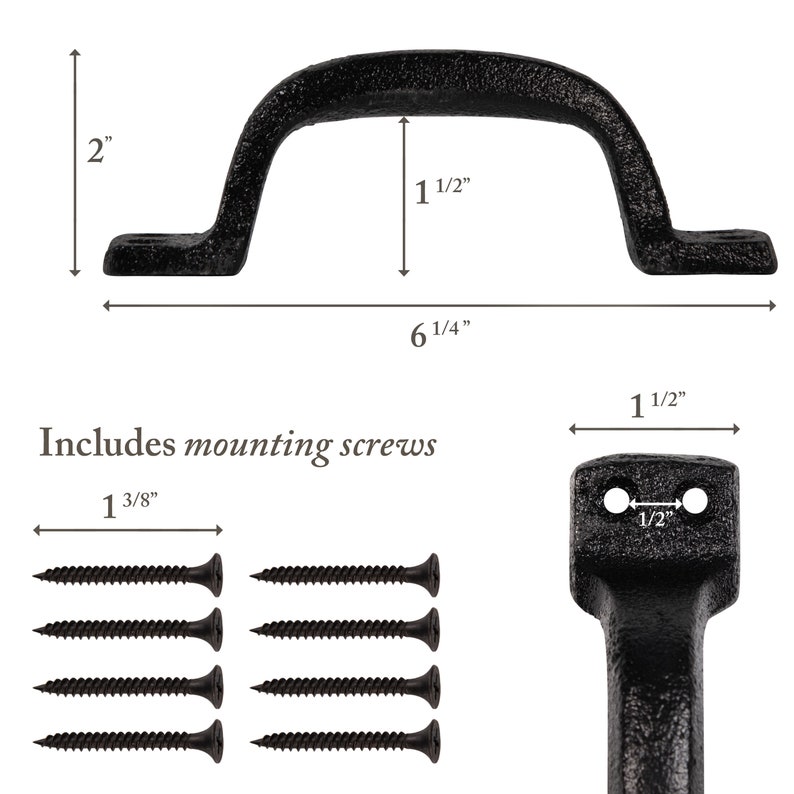 Rustic Gate Handles set of 2 Black Farmhouse Cast Iron - Etsy