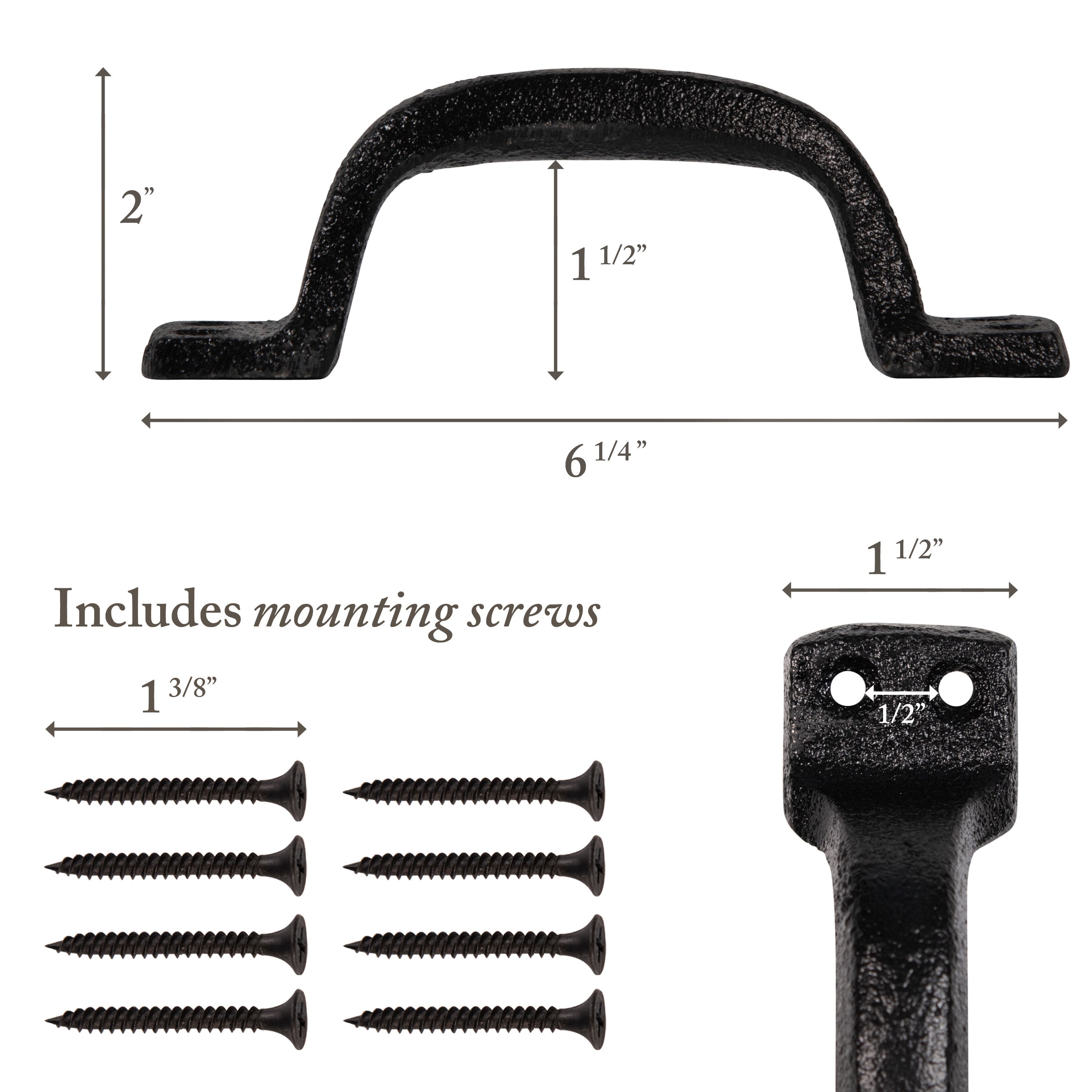 Rustic Gate Handles set of 2 Black Farmhouse Cast Iron - Etsy