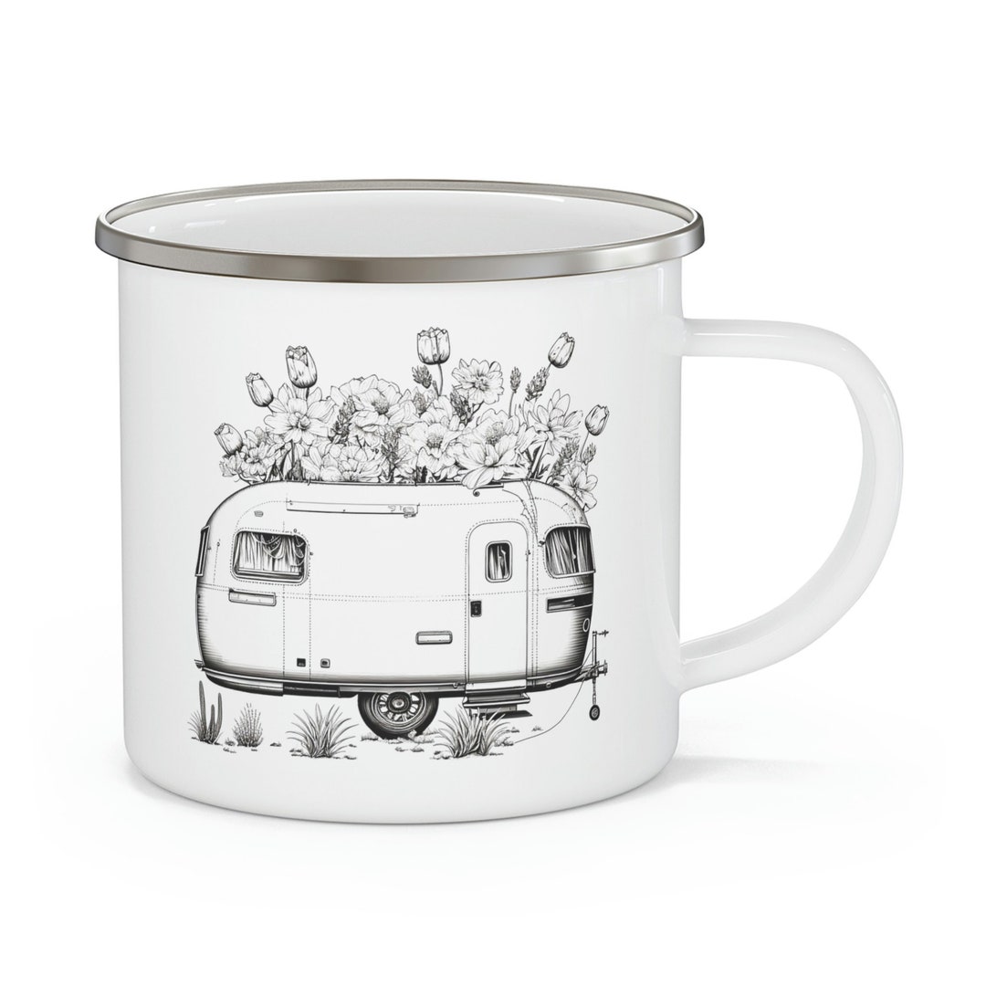 12 Ounce Camping Mug With Vintage Camper Art 2, Camping Coffee Mug ...