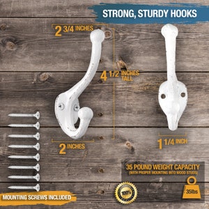 Rustic Cast Iron Coat Hooks Wall Mounted Farmhouse Decorative Wall ...