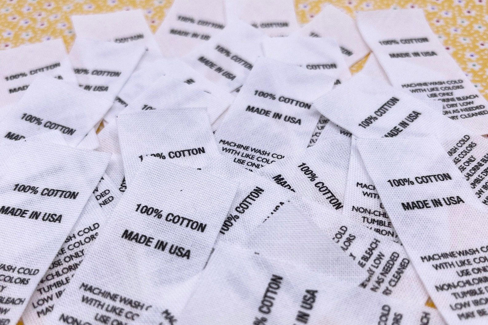 Custom Cotton Care Labels White Soft Cotton Flat Straight - Etsy