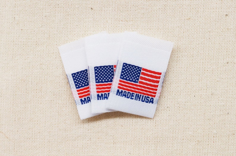 High Quality Woven Flag Labels for Clothing With made in - Etsy