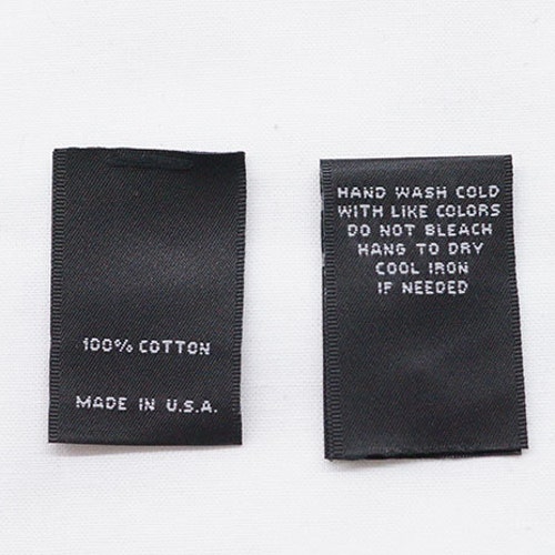 Printed Satin Care Clothing Labels 100% Cotton W/ - Etsy