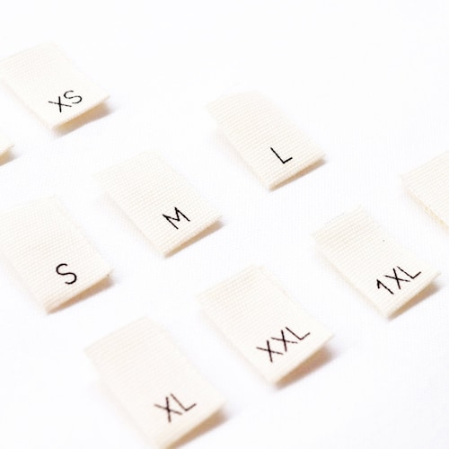 Printed Satin Size Tabs White Clothing Labels With Black - Etsy