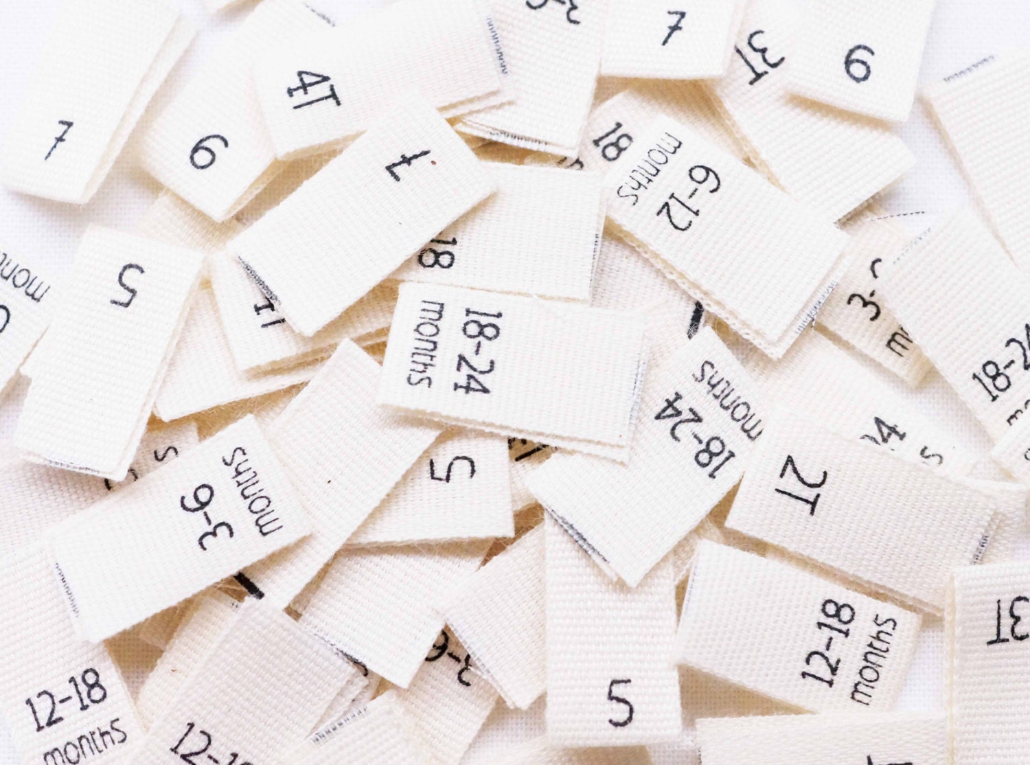 Printed Cotton Size Tabs for Childrens Kids & Baby Clothing - Etsy
