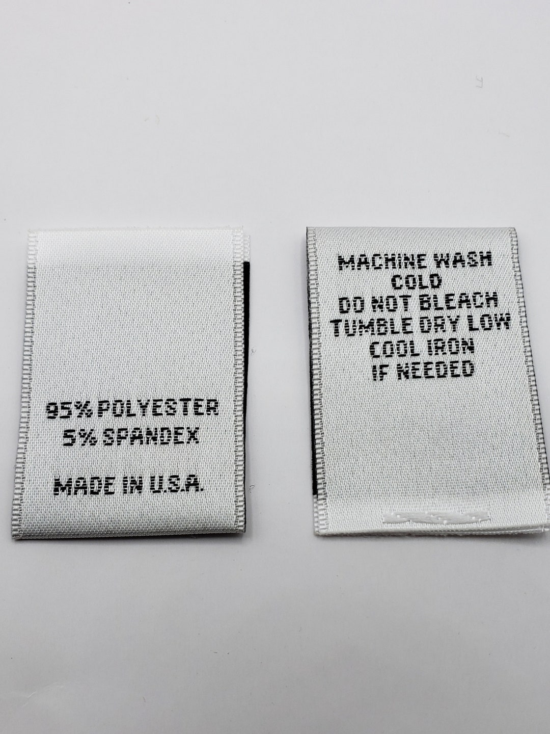 Woven Care Clothing Labels - Gray W/ Black Text - Center Fold - 100 Pcs ...