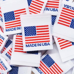 High Quality Woven Flag Labels for Clothing With "made in Usa" - Center ...