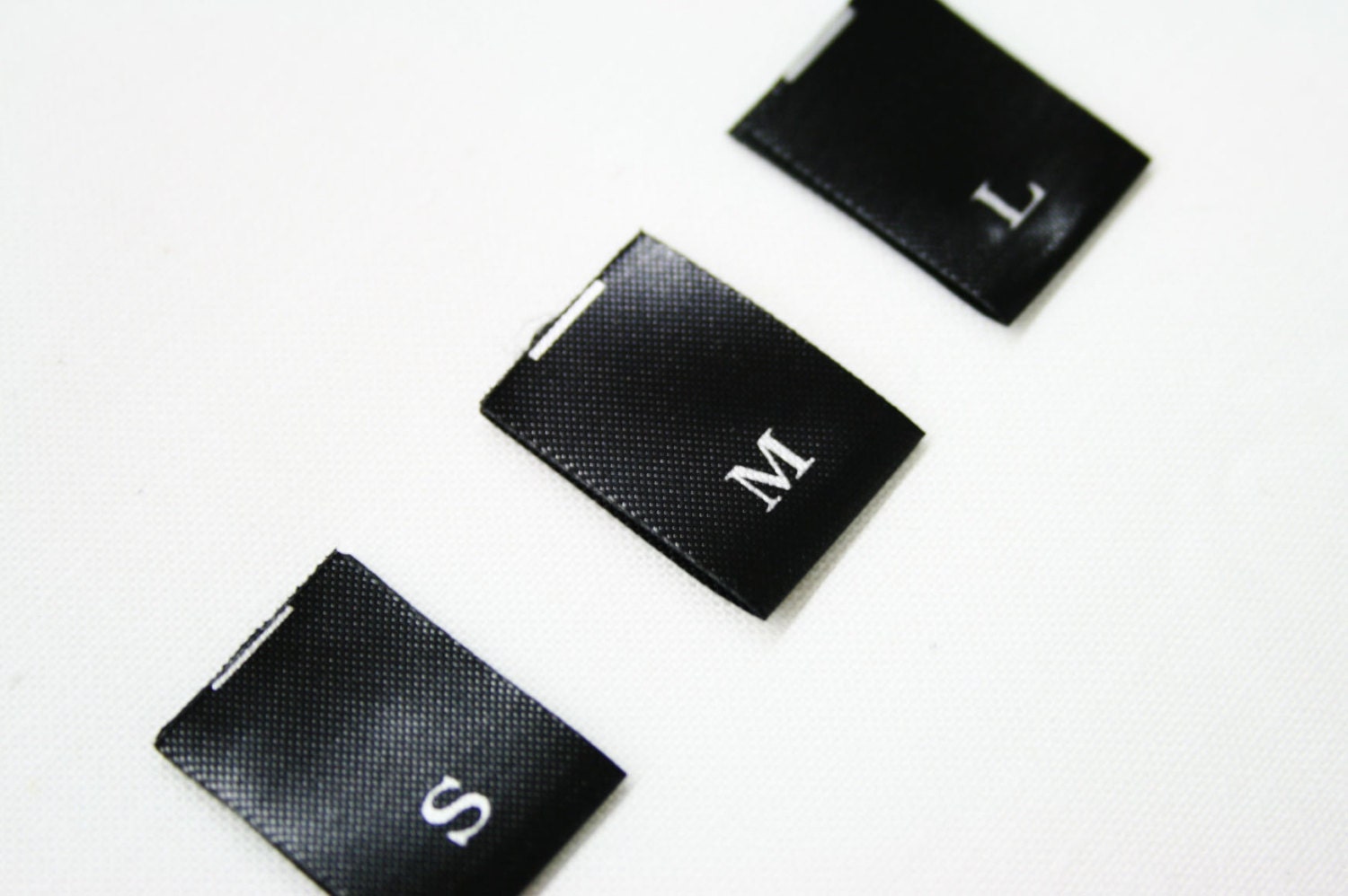 Printed Satin Size Tabs Black Clothing Labels With Silver - Etsy