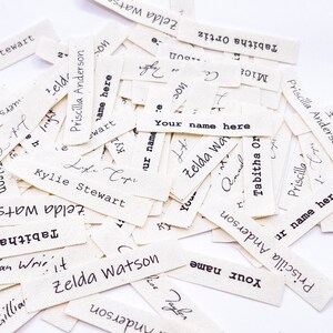Fabric Name Tag, Natural Cotton, Personalized - 10 Mm X 50 Mm ,PRE CUT ...