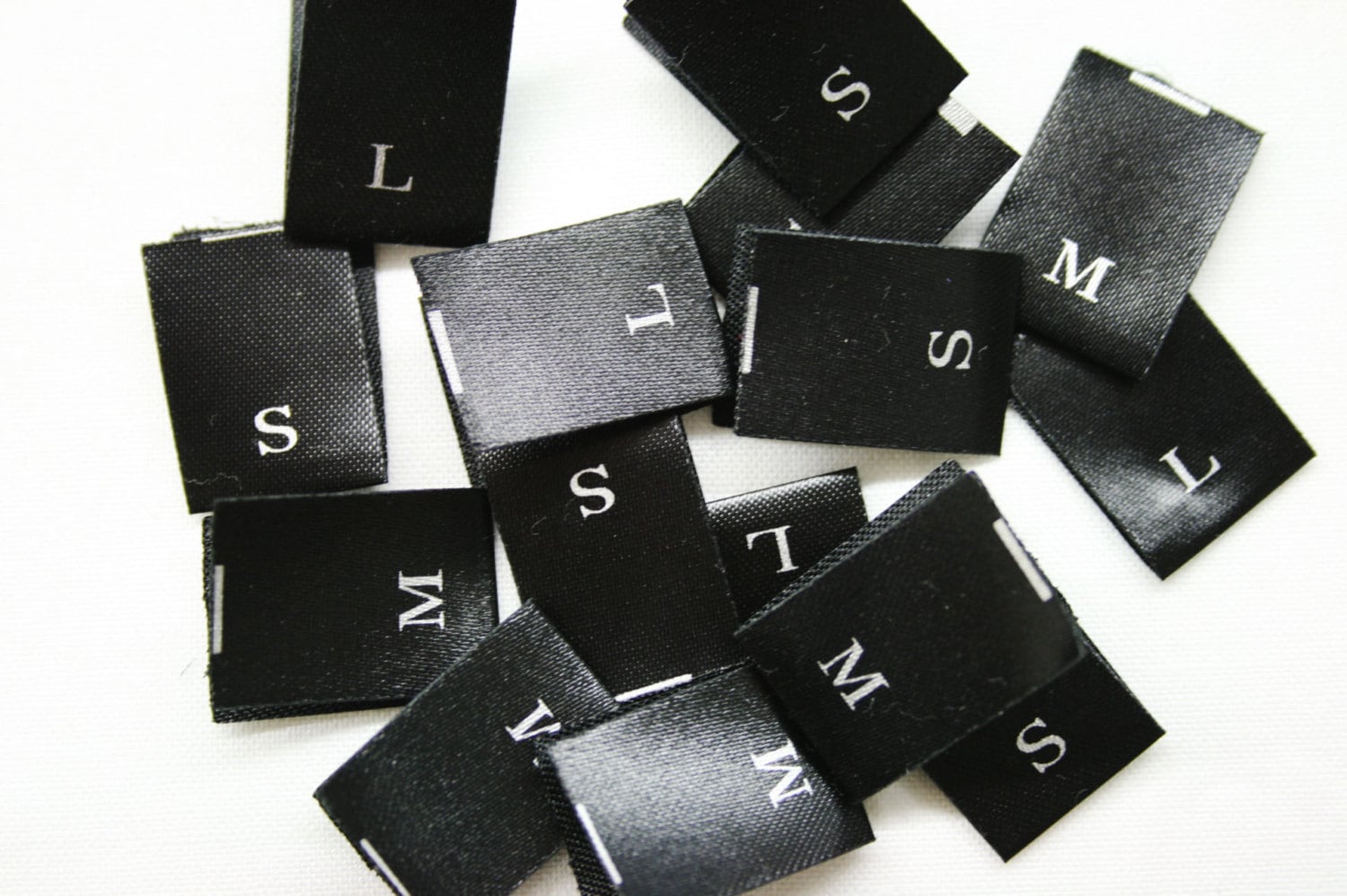 Printed Satin Size Tabs Black Clothing Labels With Silver - Etsy