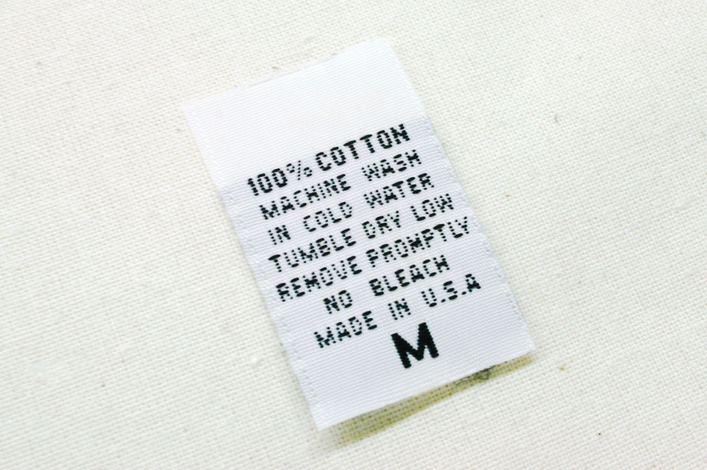 Woven Polyester Care Labels 100% Cotton with Sizes White | Etsy
