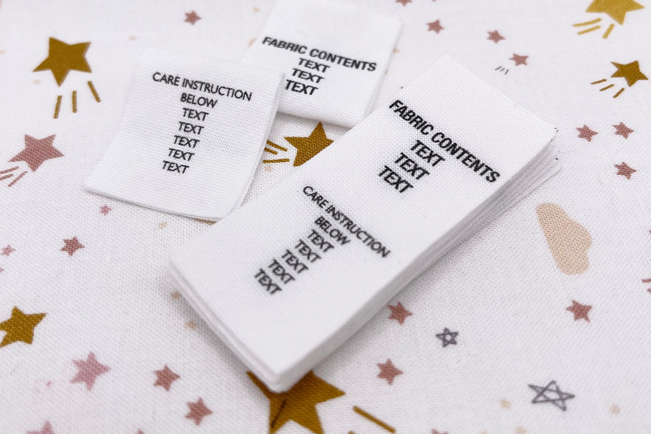 Custom Cotton Care Labels White Soft Cotton Flat Straight - Etsy