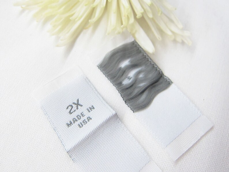 Woven Damask Size Tabs W/ Made in USA White Clothing Labels - Etsy