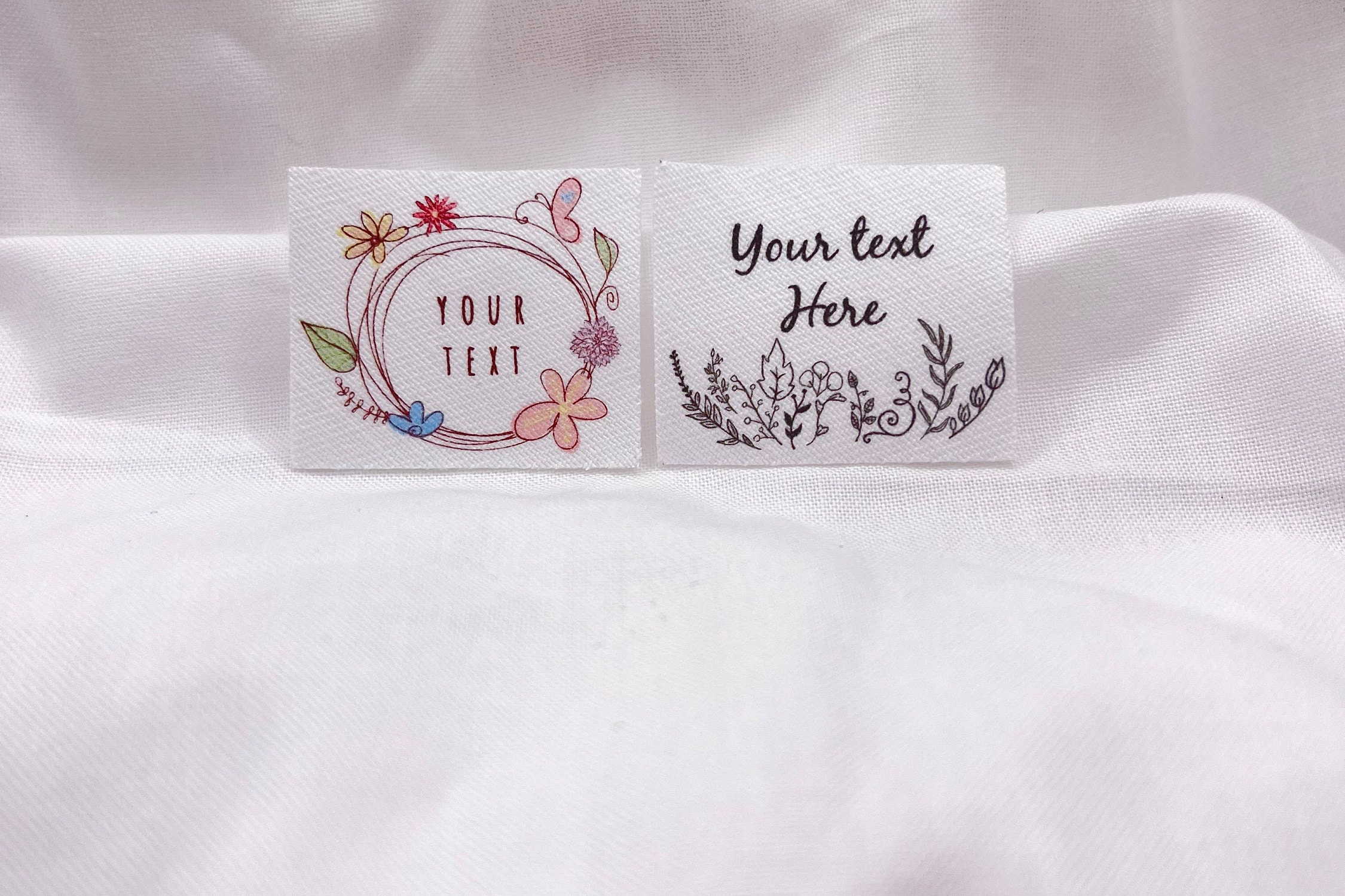 Fabric Name Tag Organic White Cotton Personalized 30 Mm X - Etsy