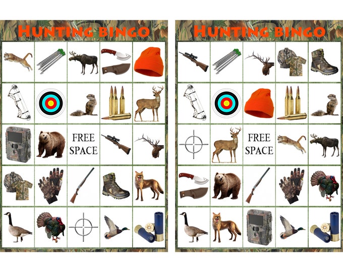 Hunting Bingo 10 Card - Etsy