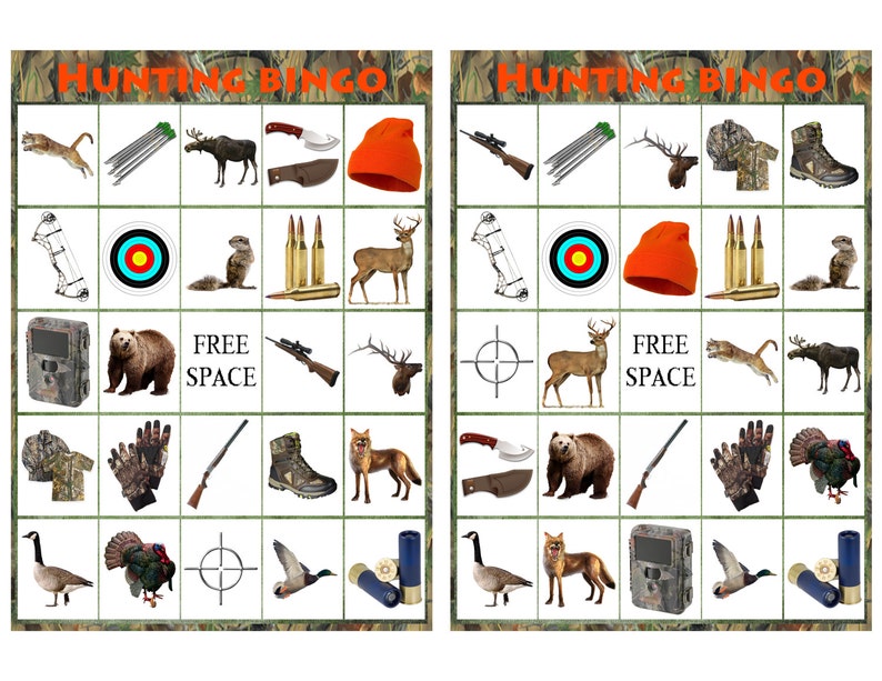 Hunting Bingo 10 Card - Etsy