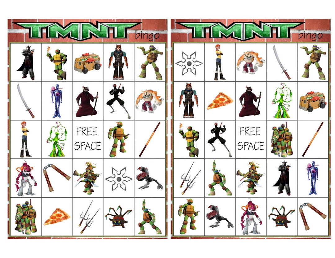 TMNT Bingo 10 Card - Etsy