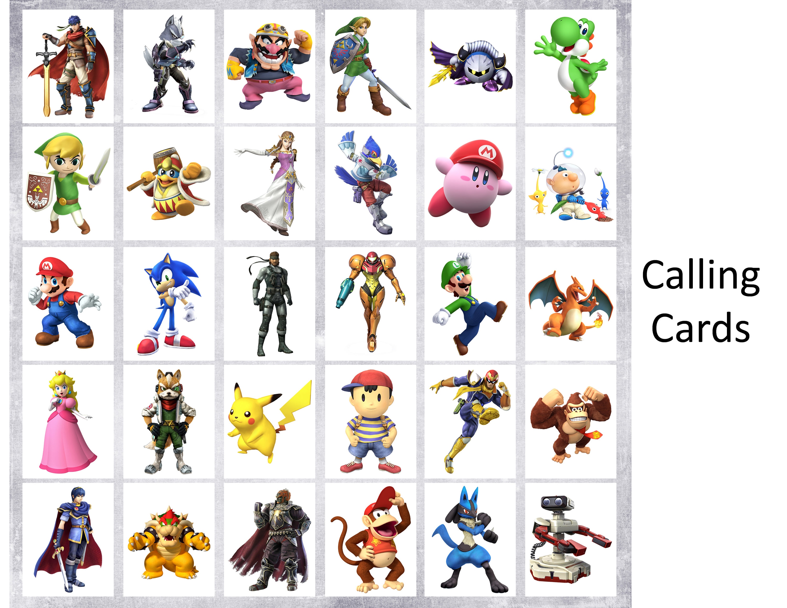 Super Smash Bros Bingo 20 Card - Etsy