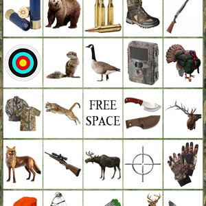 Hunting Bingo With 20 Playing Cards - Etsy