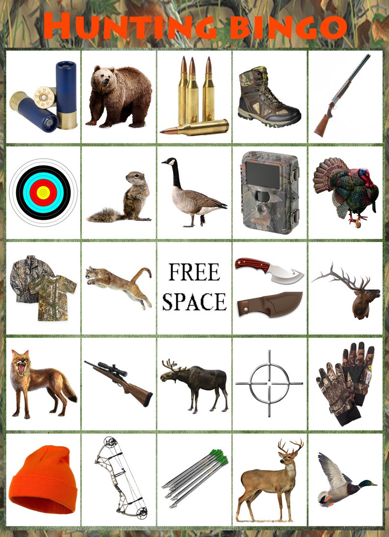 Hunting Bingo 10 Card - Etsy