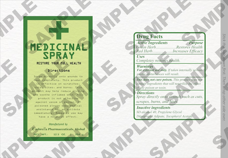 Resident Evil Medicinal Spray First Aid Spray Can Labels | Digital ...