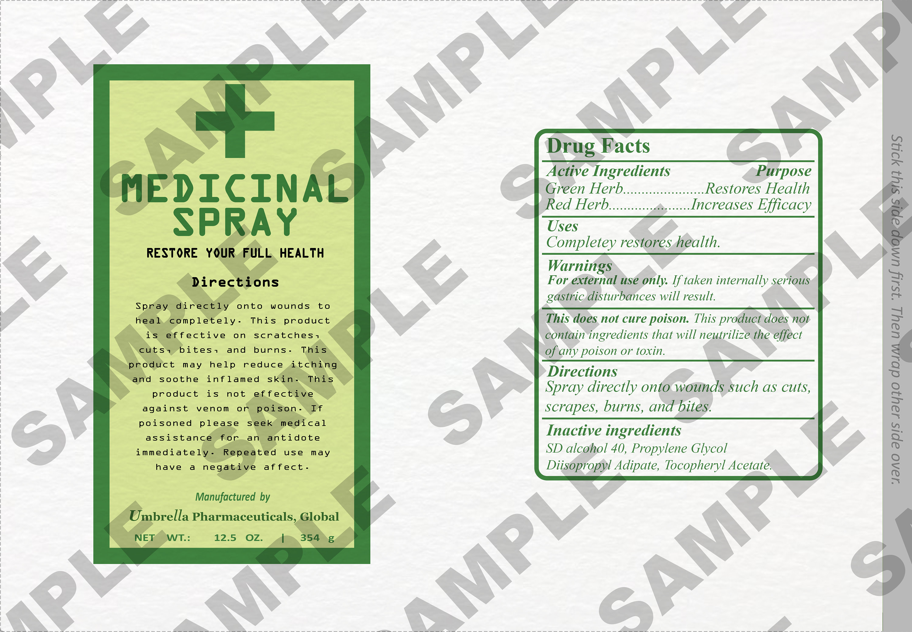 Resident Evil Medicinal Spray First Aid Spray Can Labels | Etsy