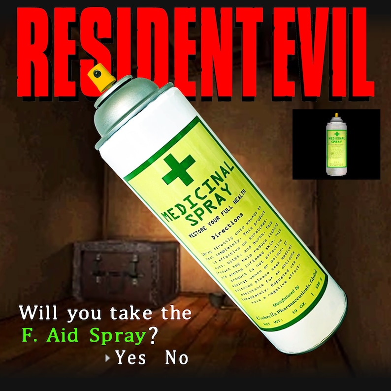 Resident Evil Medicinal Spray First Aid Spray Can Labels | Digital ...