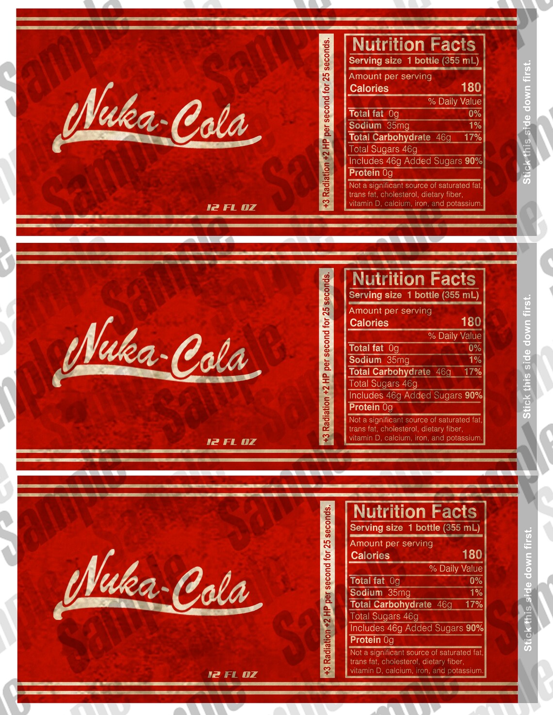 Fallout Nuka-cola Bottle Labels - Etsy Canada