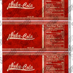 Fallout Nuka-cola Bottle Labels - Etsy Canada