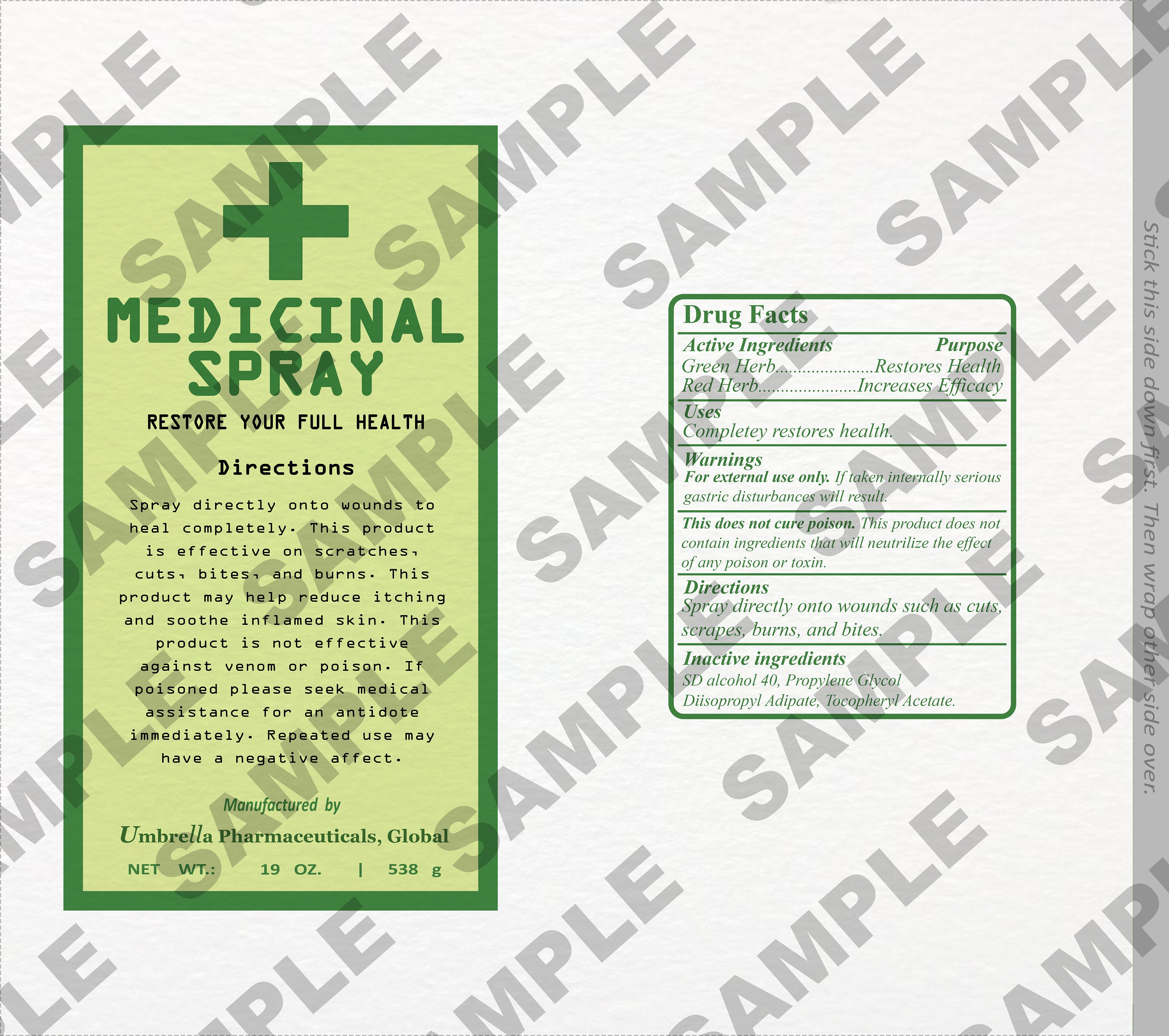 Resident Evil Medicinal Spray First Aid Spray Can Labels | Etsy