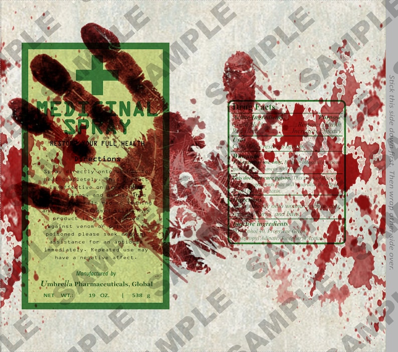 Resident Evil Medicinal Spray First Aid Spray Can Labels | Digital ...