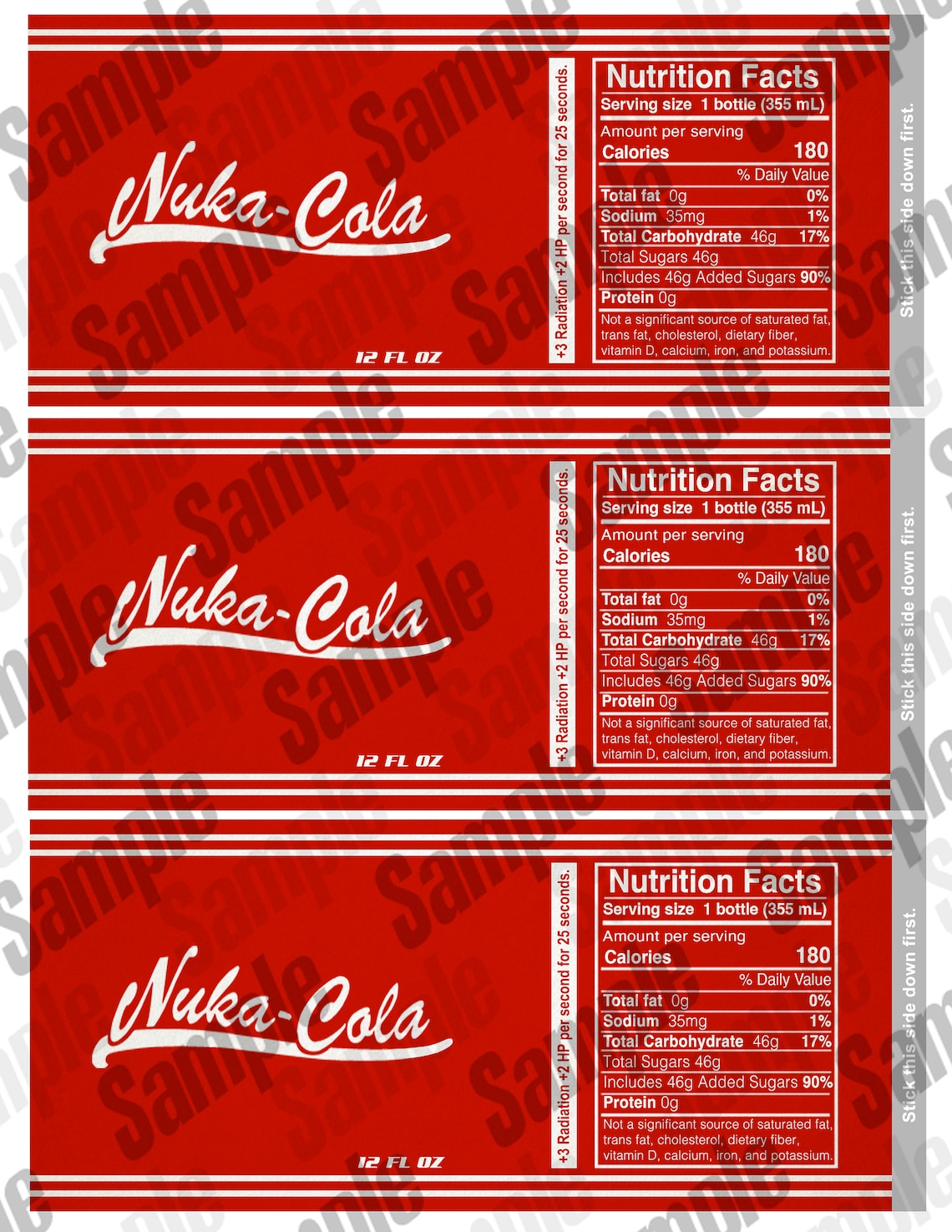 Fallout Nuka-cola Bottle Labels - Etsy Canada