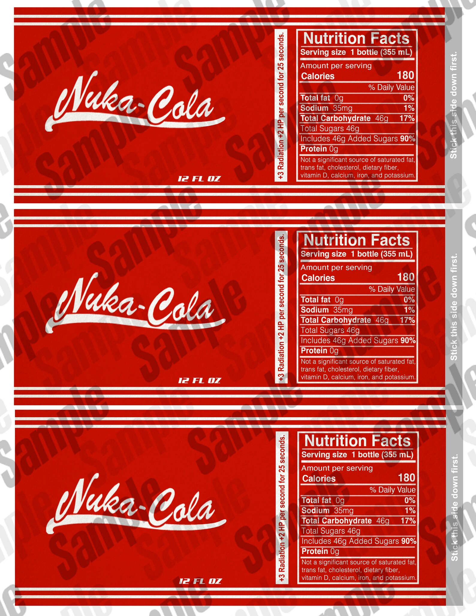 Fallout Nuka-cola Bottle Labels - Etsy Canada