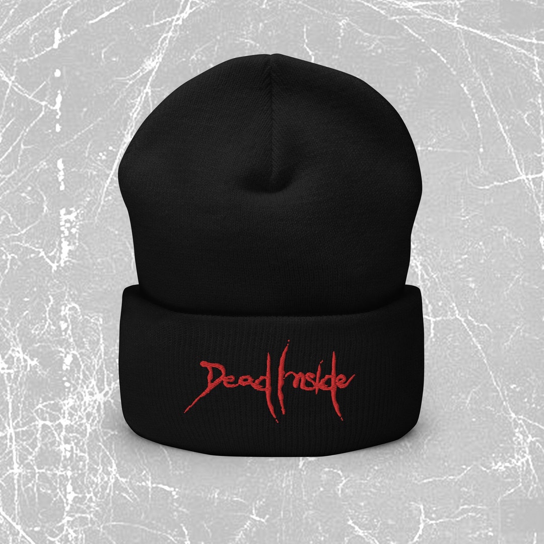 Embroidered dead Inside Beanie - Etsy