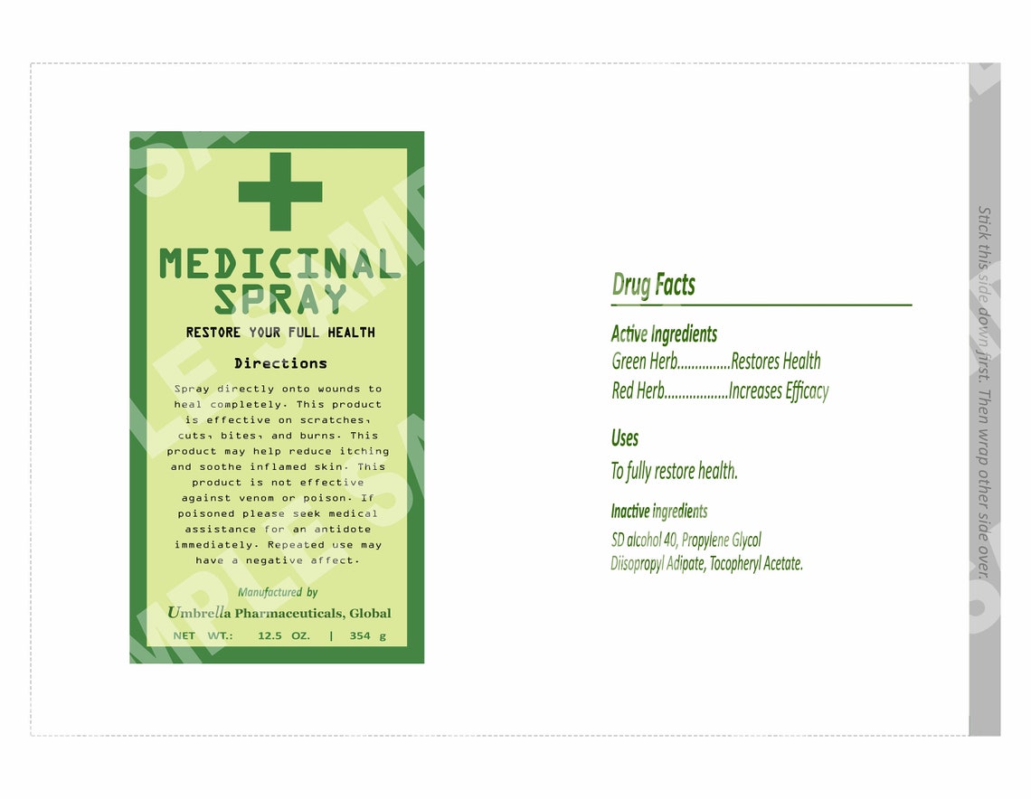 Resident Evil Medicinal Spray First Aid Spray Can Labels | Etsy