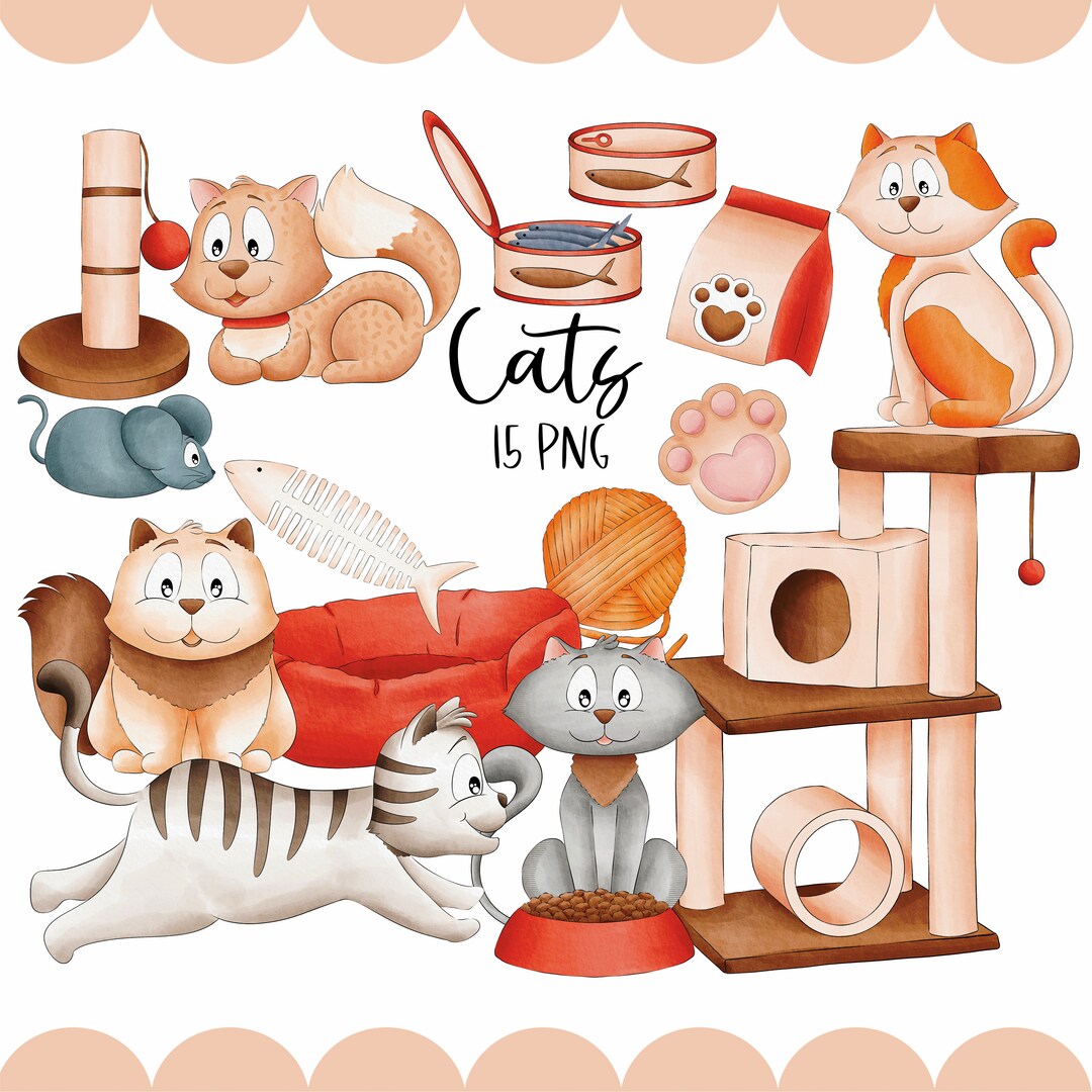 Kid's Pets Clipart Graphics | Digital Illustration With Commercial ...
