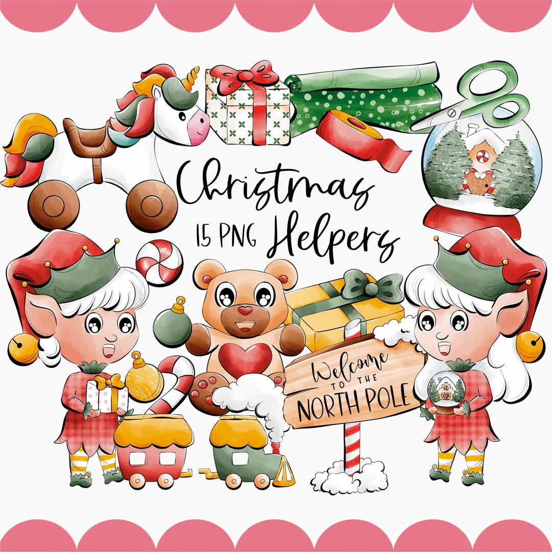 Christmas Helpers Clipart Graphics | 300dpi Digital Illustration ...