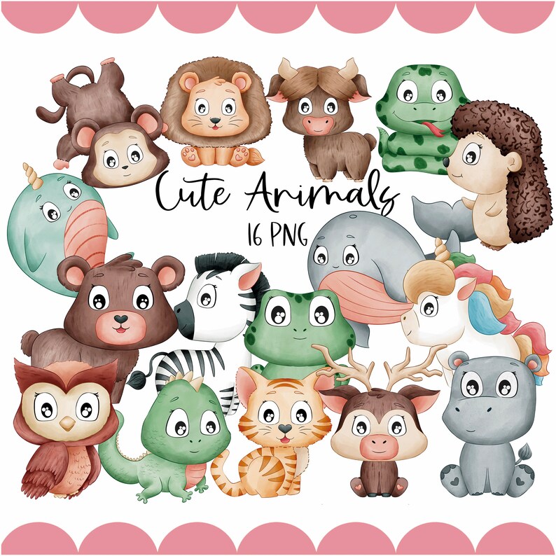 Cute Animals Clipart Graphics | Digital Illustration | 300 Dpi ...