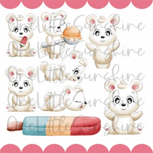Ice Cream Bears 300dpi Clipart Graphics | Digital Illustration With ...