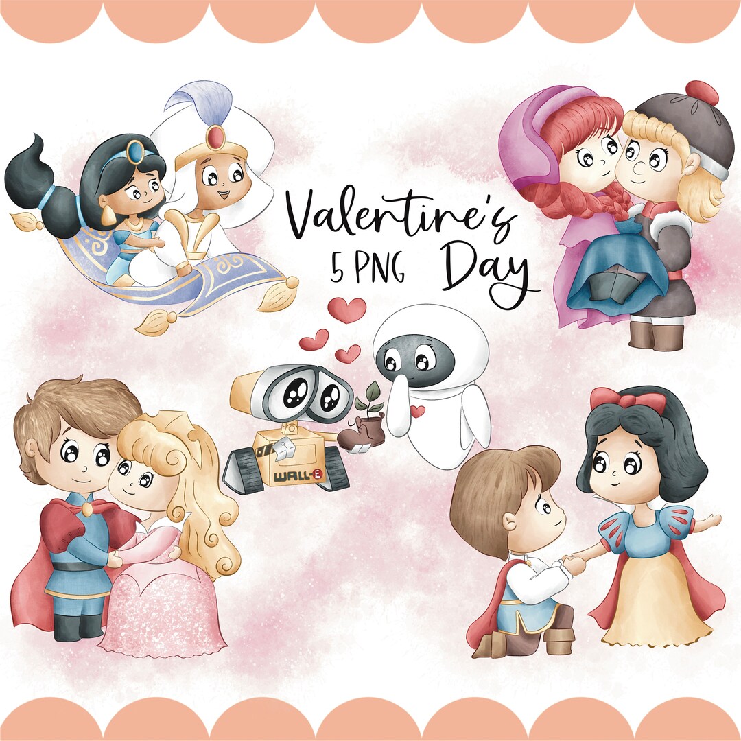 Valentine's Day Couples Clipart Graphics Valentines Princess Digital ...